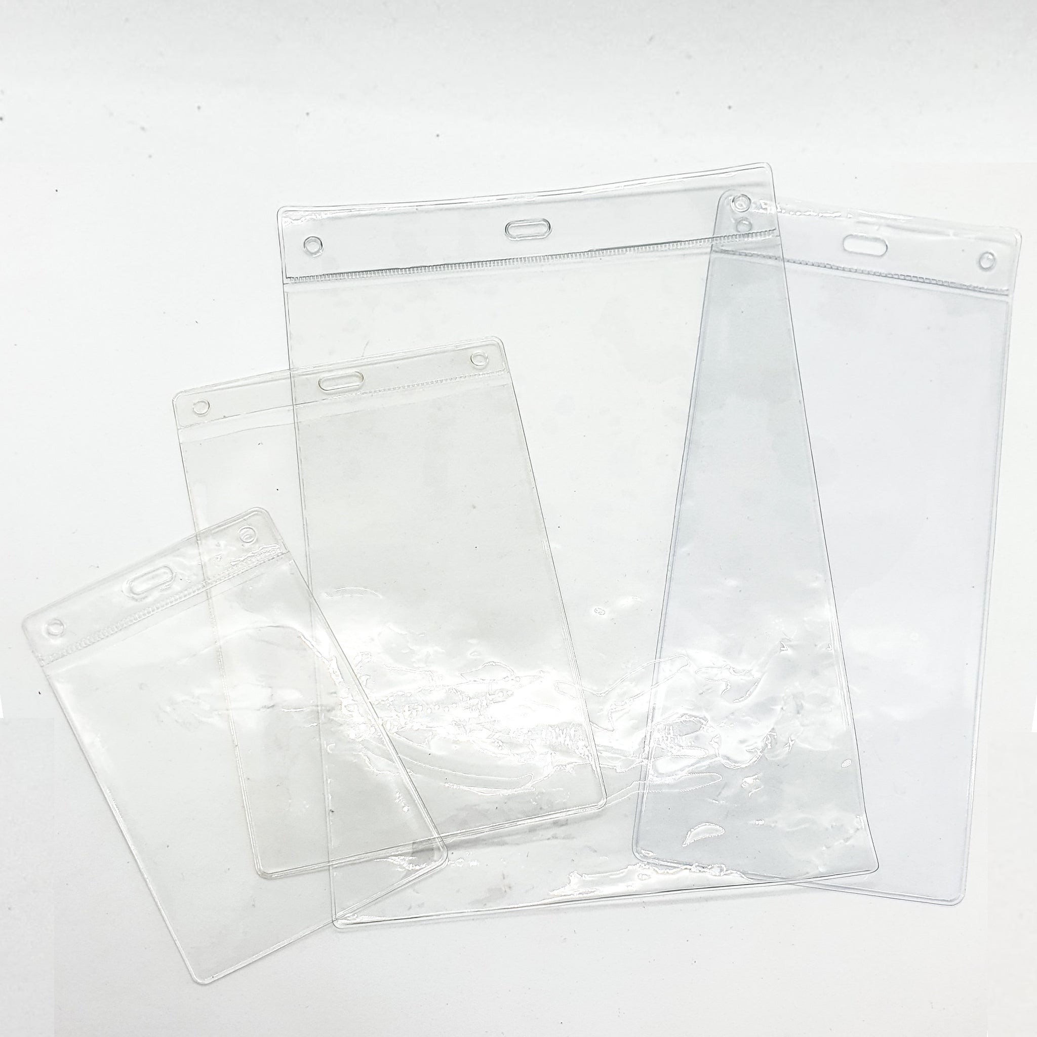 10 x Clear Plastic Sleeve Soft PVC Pockets with Eyelets